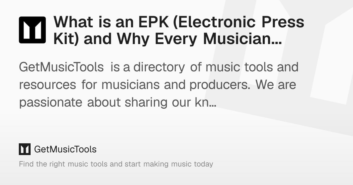 What is an EPK (Electronic Press Kit) and Why Every Musician Needs One ...